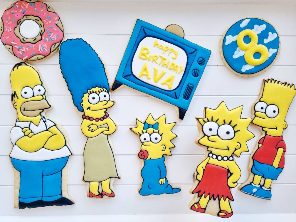 Simpsons Birthday Cookie Set - Etsy