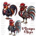 Rebel Rooster Digital Download Clip Art PNG Files for DIY Crafts and ...