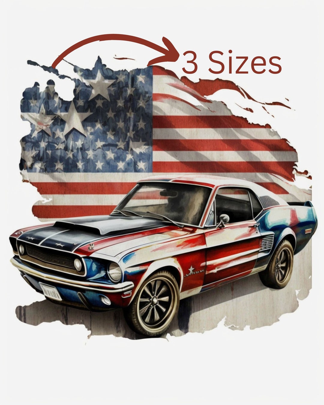 Patriotic Sports Car PNG, American Flag Design (digital Download) - Etsy