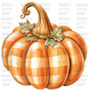 Pumpkins in Plaid Pattern Set PNG Download - Etsy