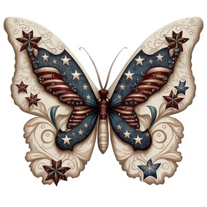 American Patriotic Design Butterfly PNG Download - Etsy