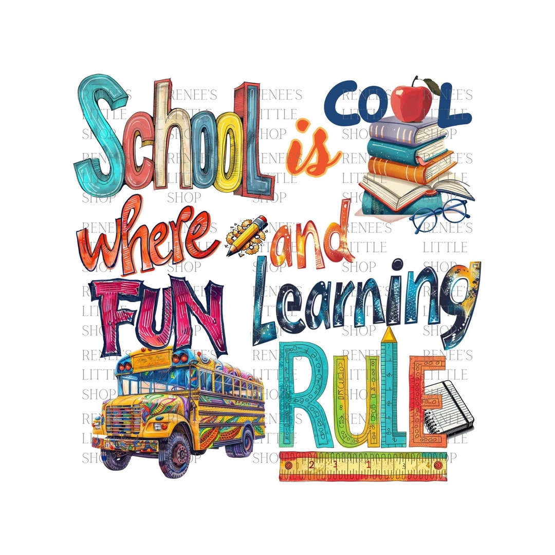 School is Cool Themed PNG Clip Art Digital Download - Etsy UK