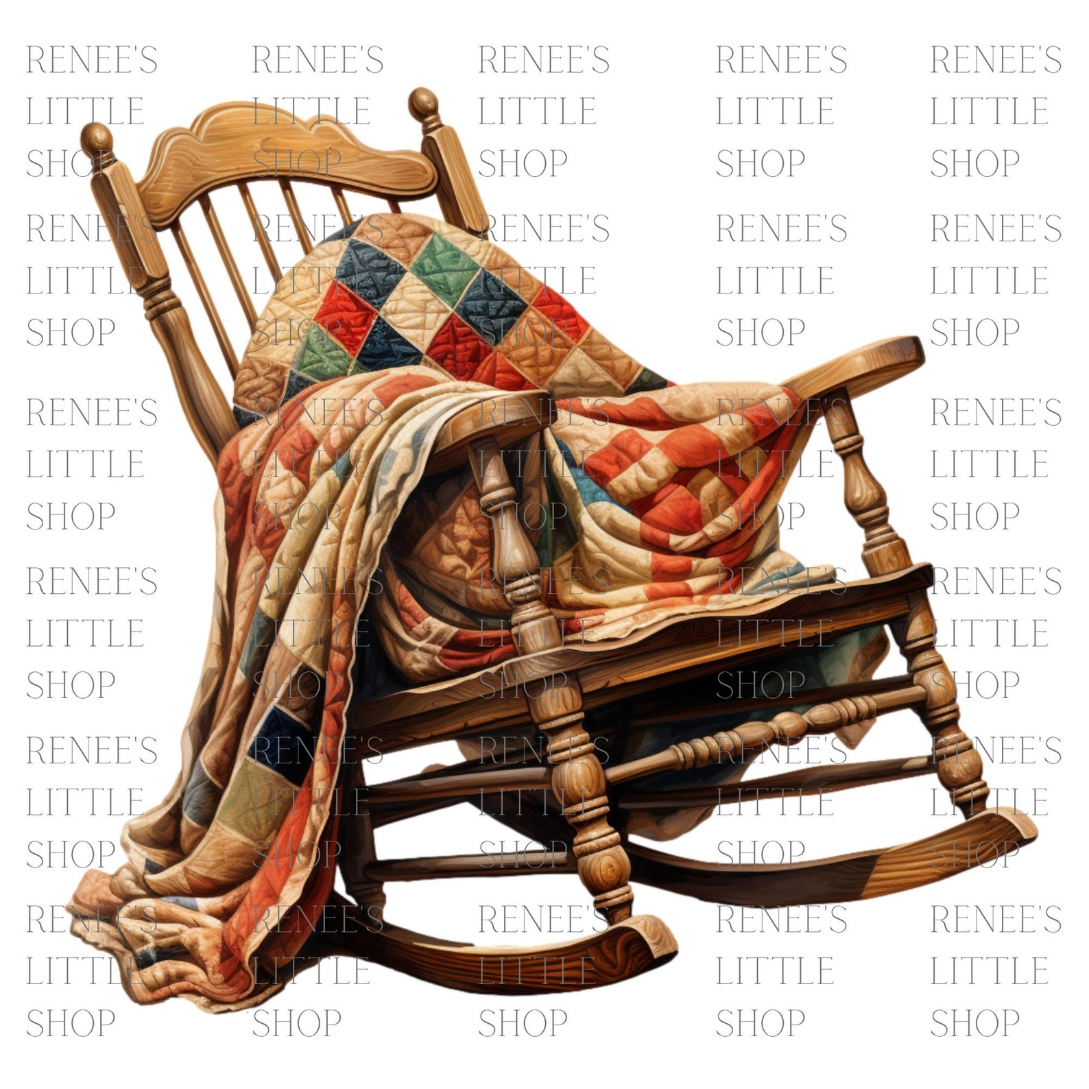 Vintage Rocking Chair & Quilt Clip Art PNG – Digital Download - Etsy