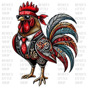 Rebel Rooster Digital Download Clip Art PNG Files for DIY Crafts and ...