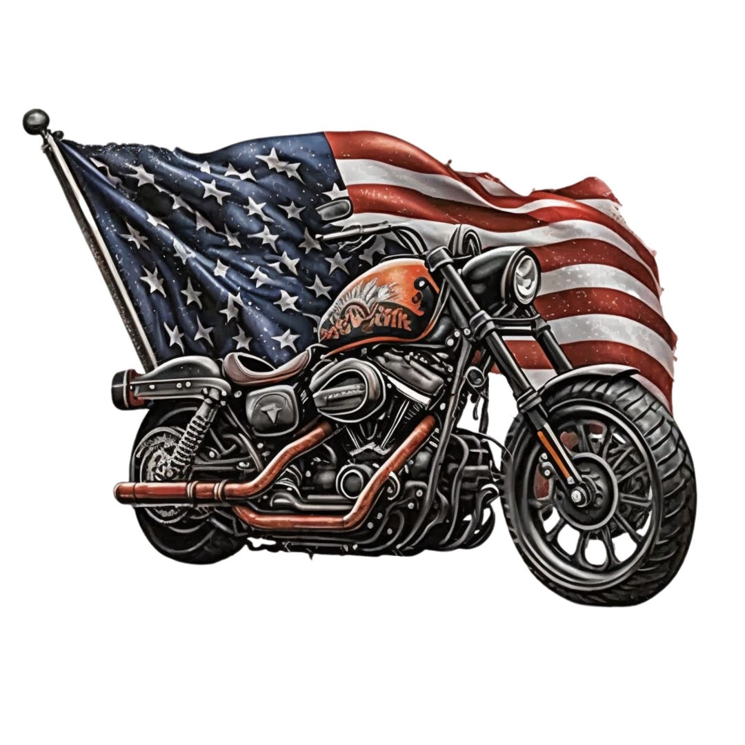 American Patriotic Motorcycle PNG Download - Etsy