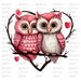 Valentine Owls With Hearts Clip Art PNG Digital Download for ...