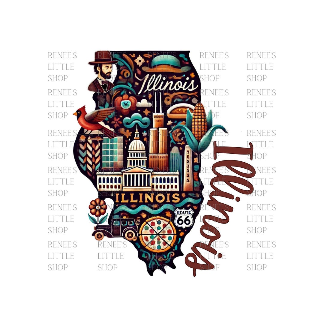 Illinois State Clip Art PNG Digital Download - High-quality 300 DPI ...
