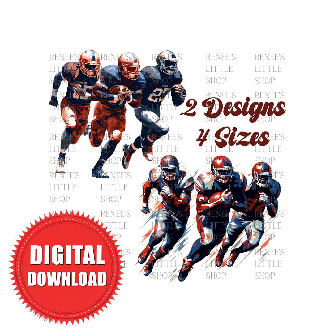 American Themed Football Players Clip Art Set - High Resolution PNG ...