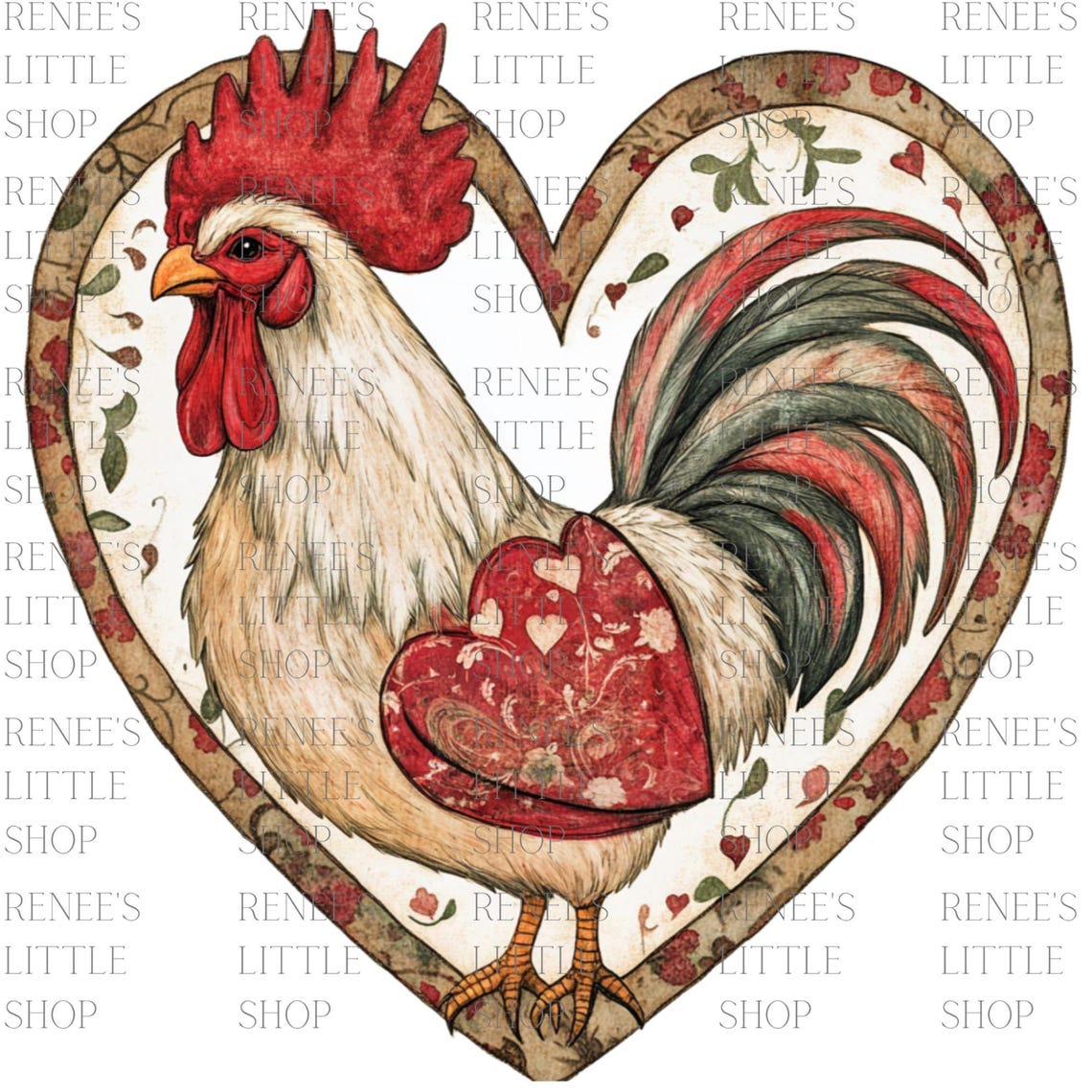 Country Rooster Clip Art, PNG Files (digital Download) - Etsy
