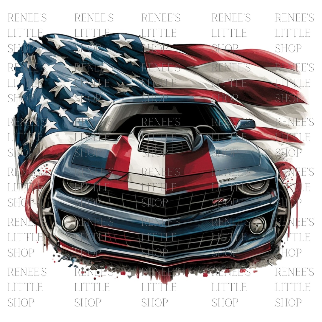 American Flag Sports Car PNG: Patriotic Digital Download - Etsy