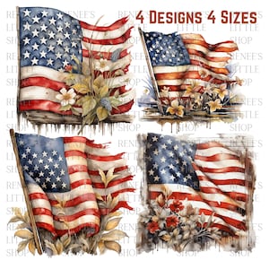 American Flag in a Rustic Design Clip Art PNG Digital Download - Etsy