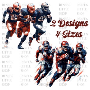 American Themed Football Players Clip Art Set - High Resolution PNG ...