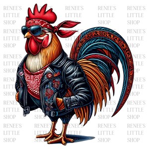 Rebel Rooster Digital Download Clip Art PNG Files for DIY Crafts and ...
