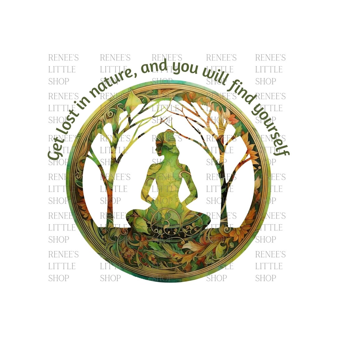 Yoga Pose in Nature With Phrase-get Lost in Nature and You - Etsy