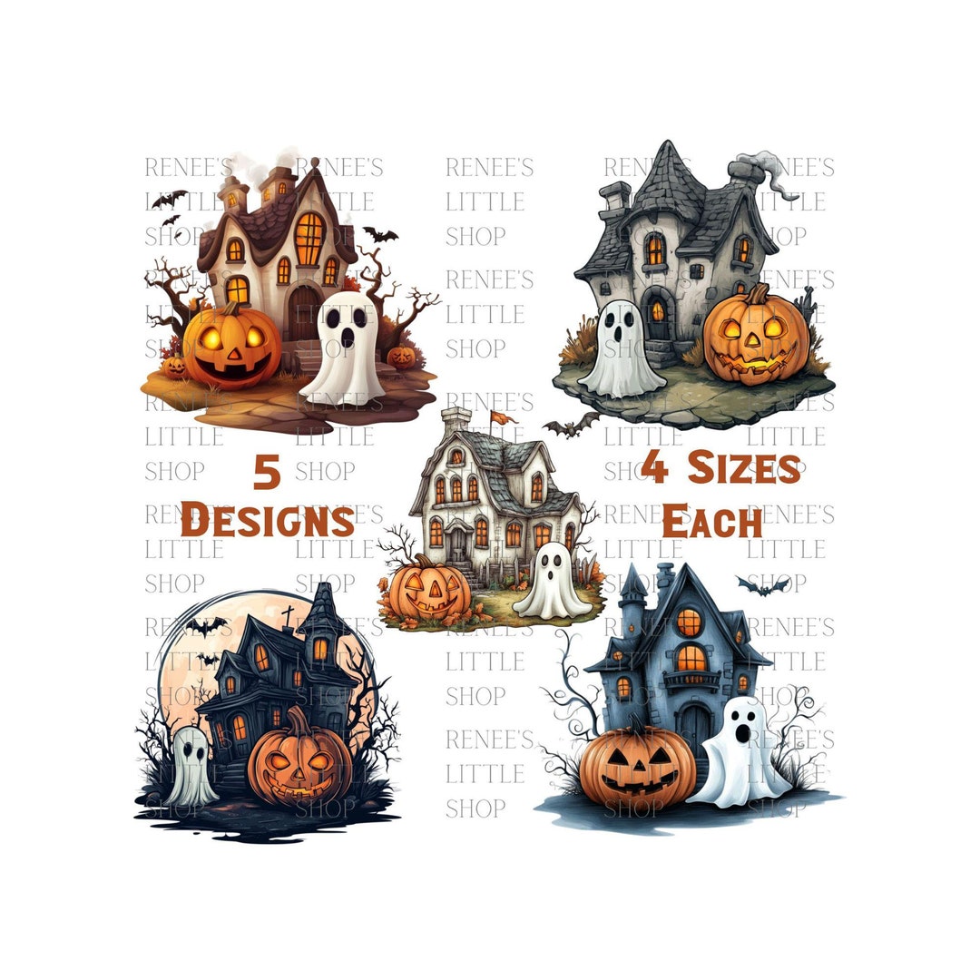 Spooky Halloween Themed House Clip Art PNG Digital Download for Crafts ...