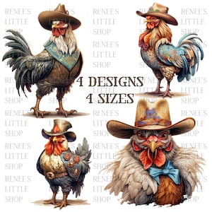 Cowboy Rooster Clip Art – Country PNG Digital Download - Etsy