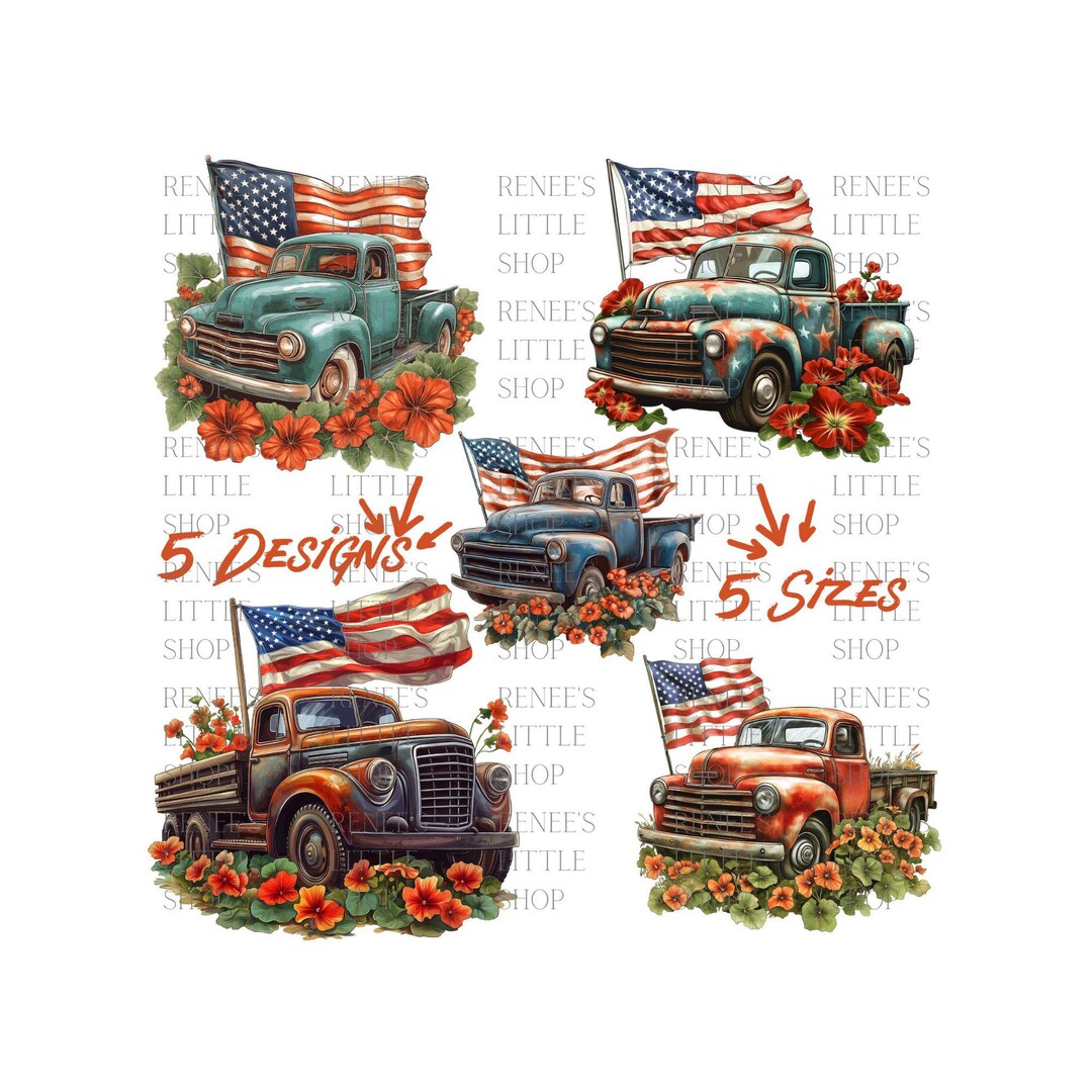 American Flag Patriotic Clip Art Bundle - Independence Day Designs - Etsy