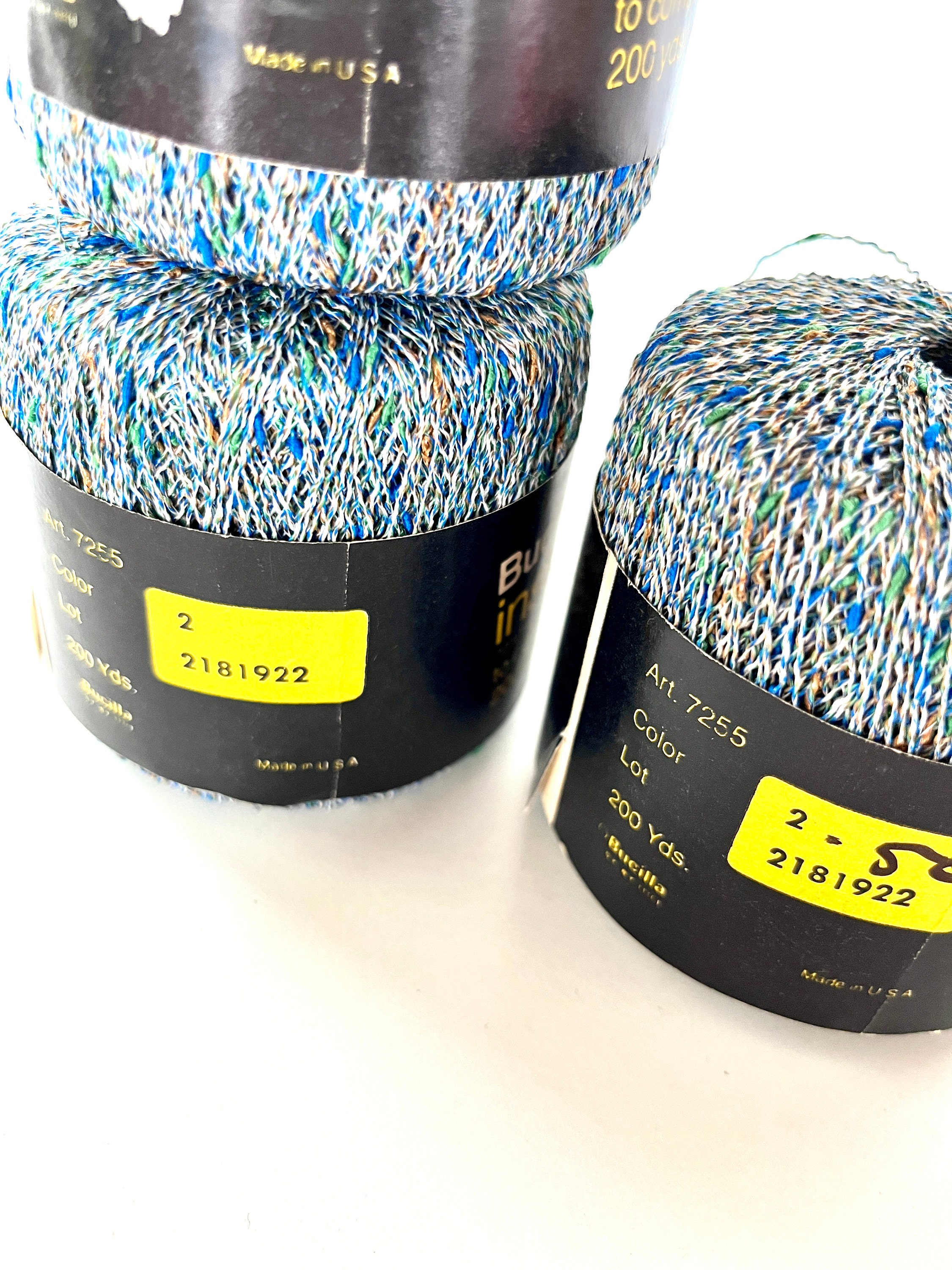 Bucilla Instant Tweed Yarn Skeins Vintage Deadstock 200 Yards Blue ...