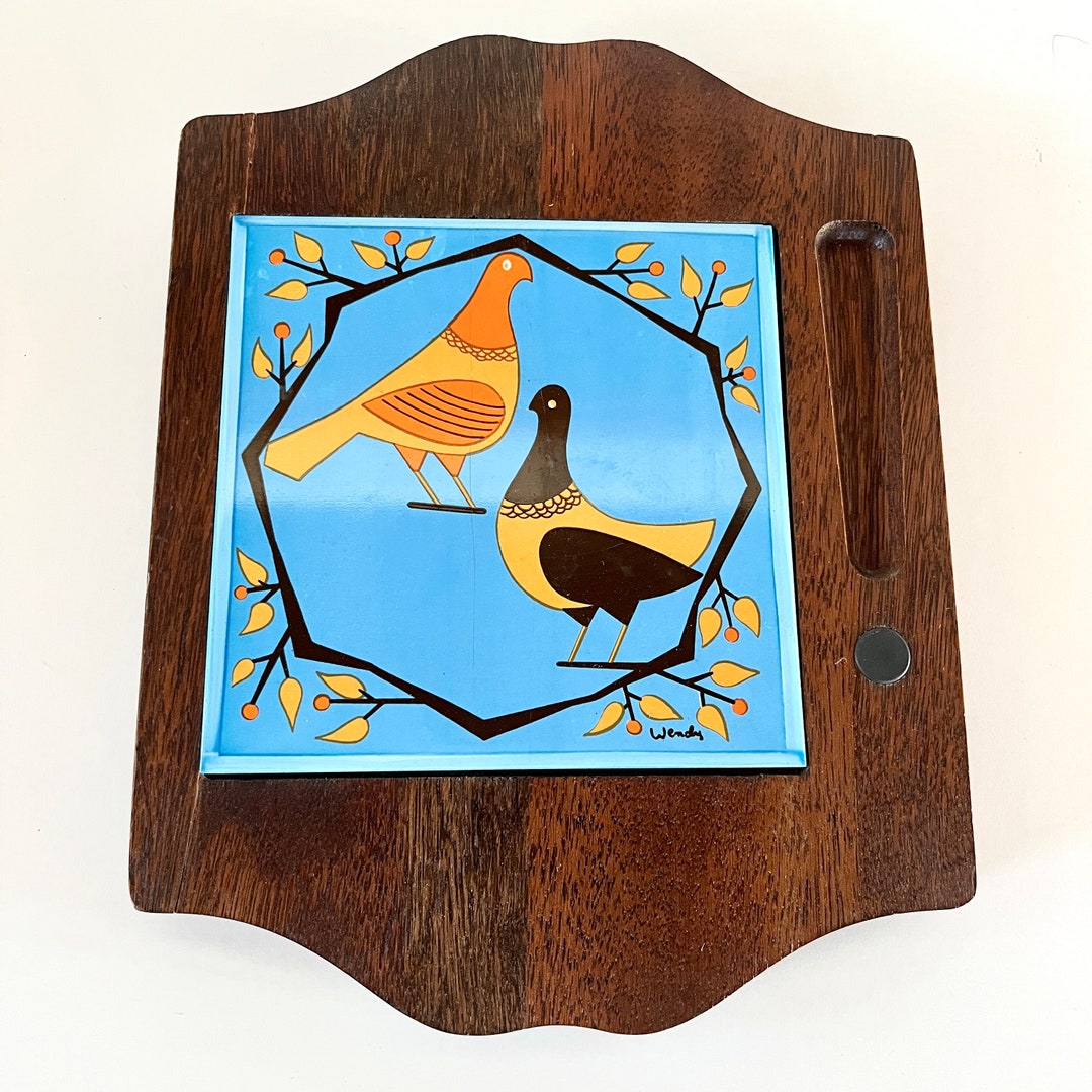 Midcentury MCM Birds Imperial Japan Tile Trivet Cheese Platter - Etsy