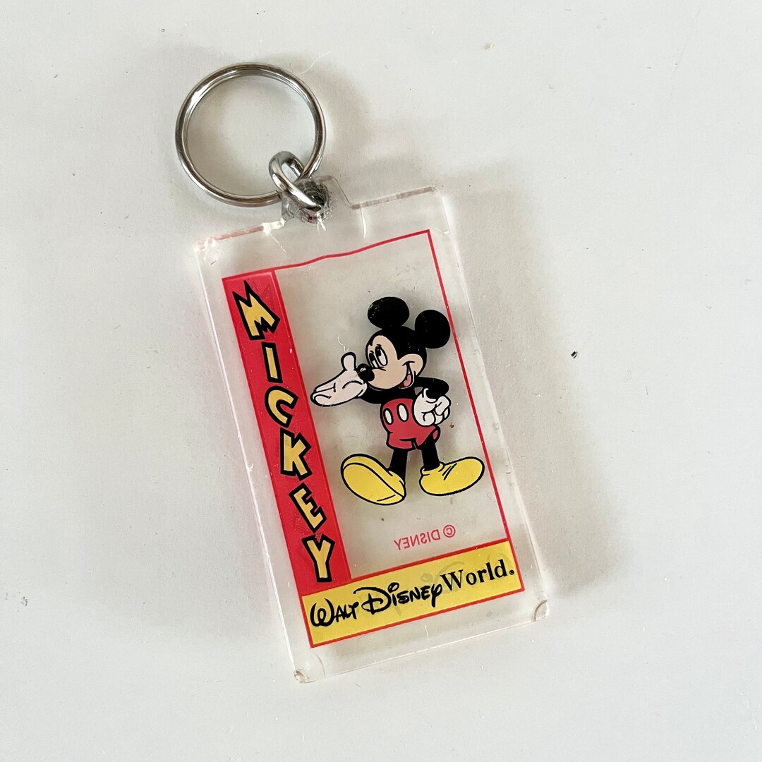 Walt Disney World Mickey Mouse Keychain Lucite Key Ring Souvenir ...