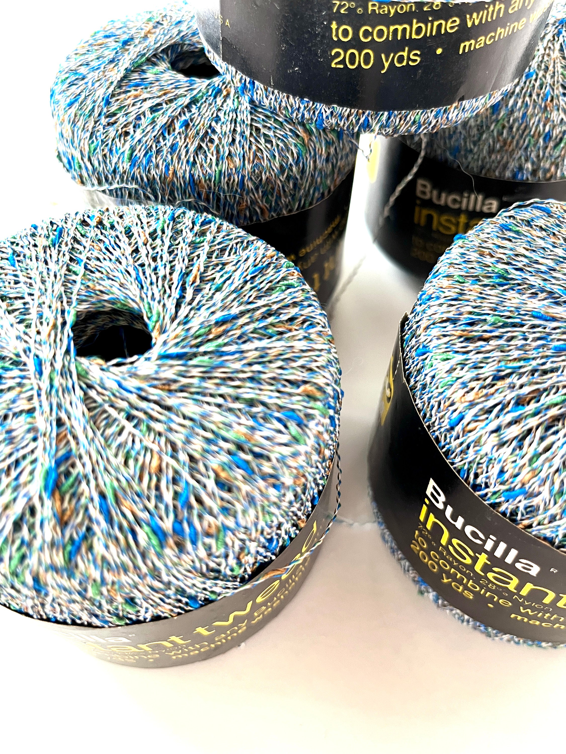 Bucilla Instant Tweed Yarn Skeins Vintage Deadstock 200 Yards Blue ...