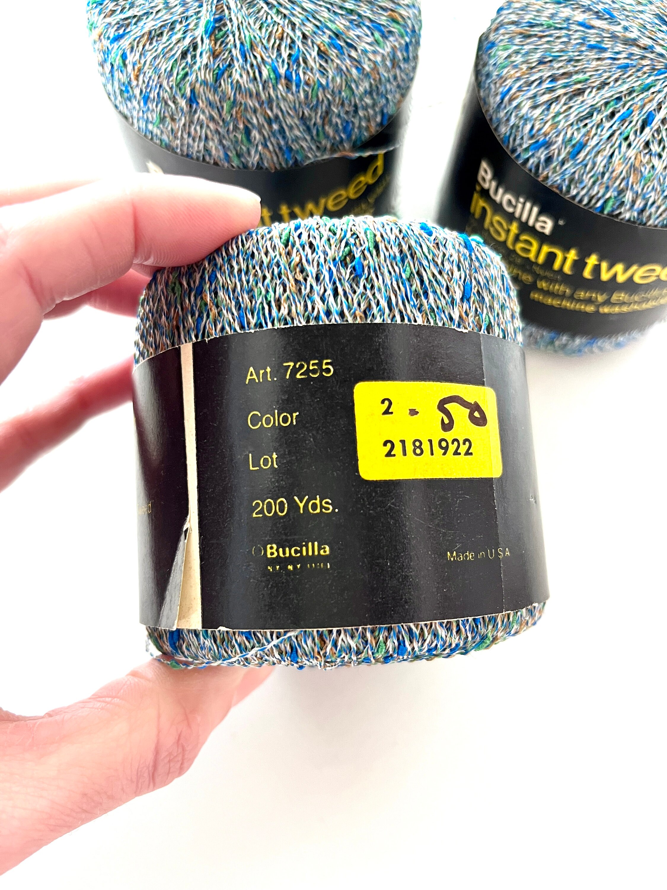 Bucilla Instant Tweed Yarn Skeins Vintage Deadstock 200 Yards Blue ...