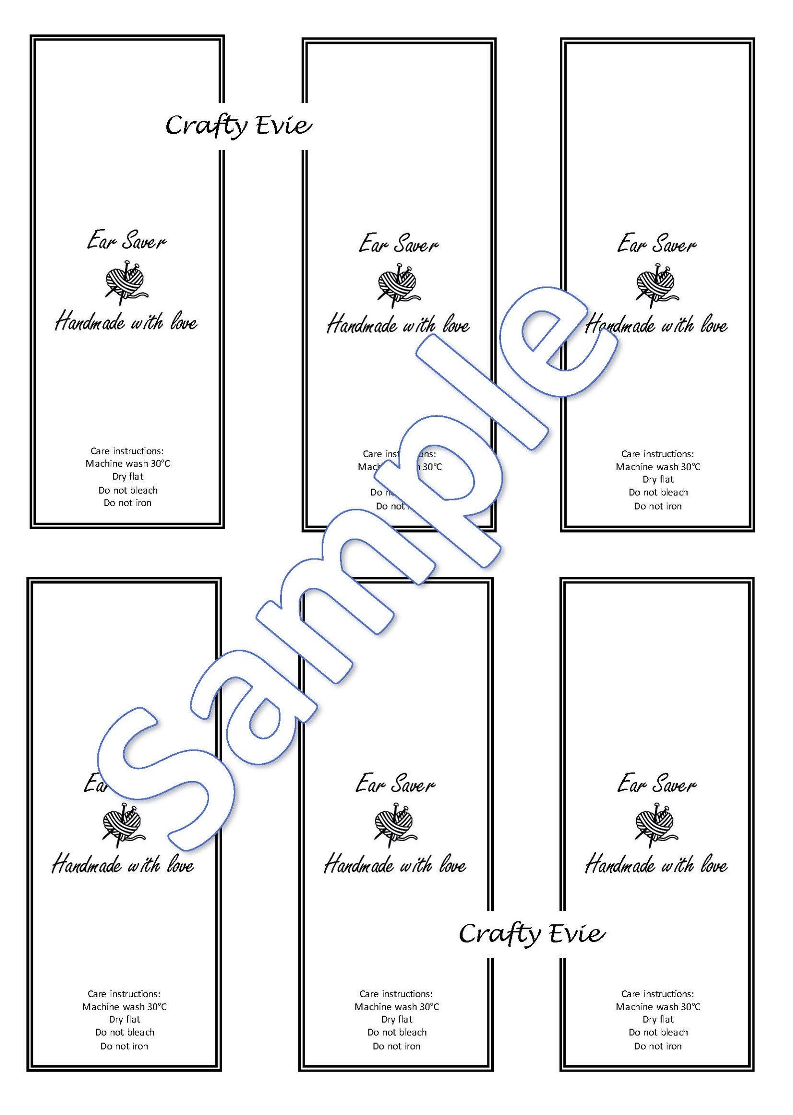 Ear Saver Display Template - Printable PDF, Ear Saver Label - Etsy