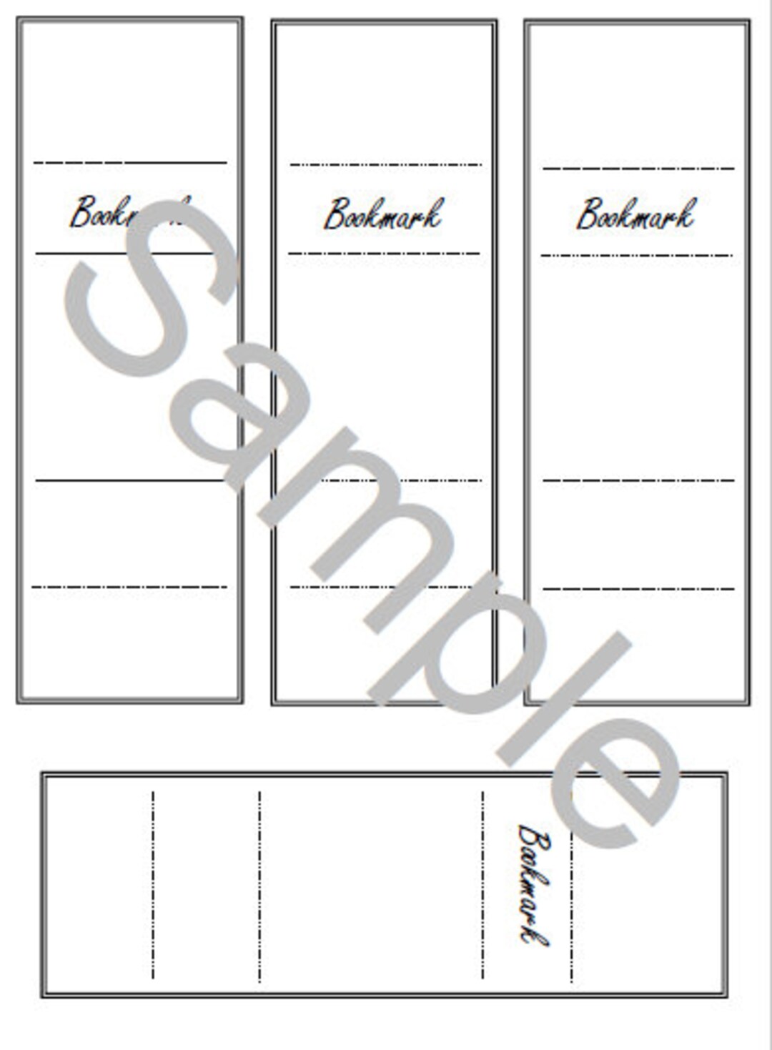 Digital Bookmark Template - PDF Download - Etsy