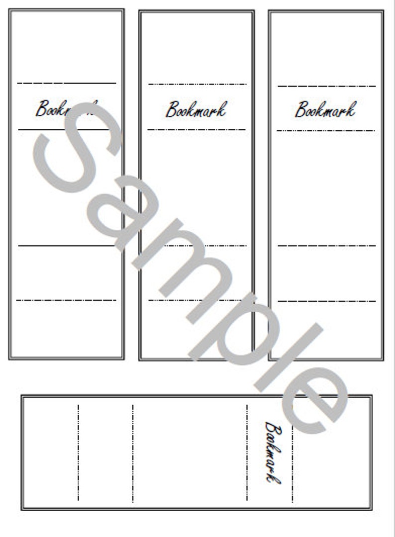 Digital Bookmark Template - PDF Download - Etsy