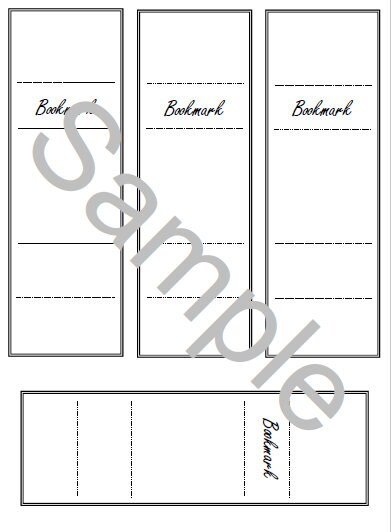 Digital Bookmark Template - PDF Download - Etsy