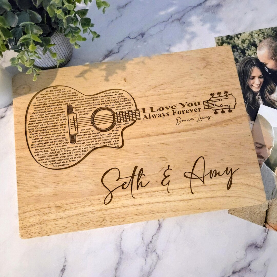 Personalized Engraved Guitar Song Lyrics Wall Art Wood Boards - Custom ...