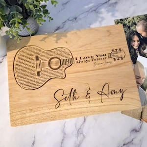Personalized Engraved Guitar Song Lyrics Wall Art Wood Boards - Custom ...