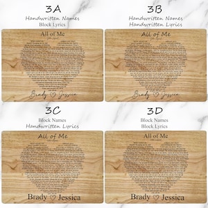 Personalized Engraved Heart Song Lyrics Wall Art Wood Boards - Custom ...