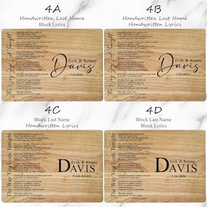 Personalized Engraved Heart Song Lyrics Wall Art Wood Boards - Custom ...