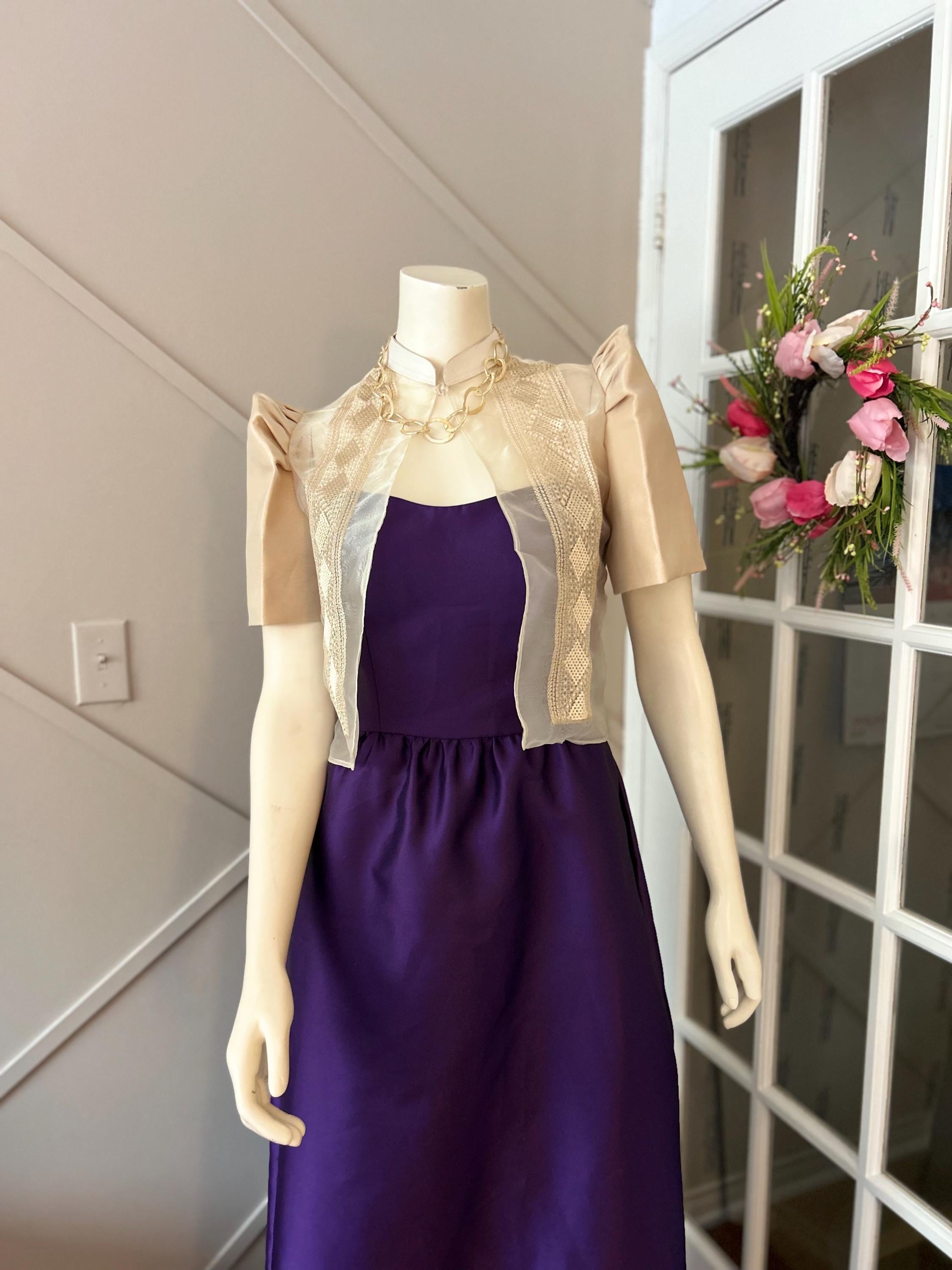 Beige Filipiniana Bolero With Gold Embroidery Accent - Etsy UK