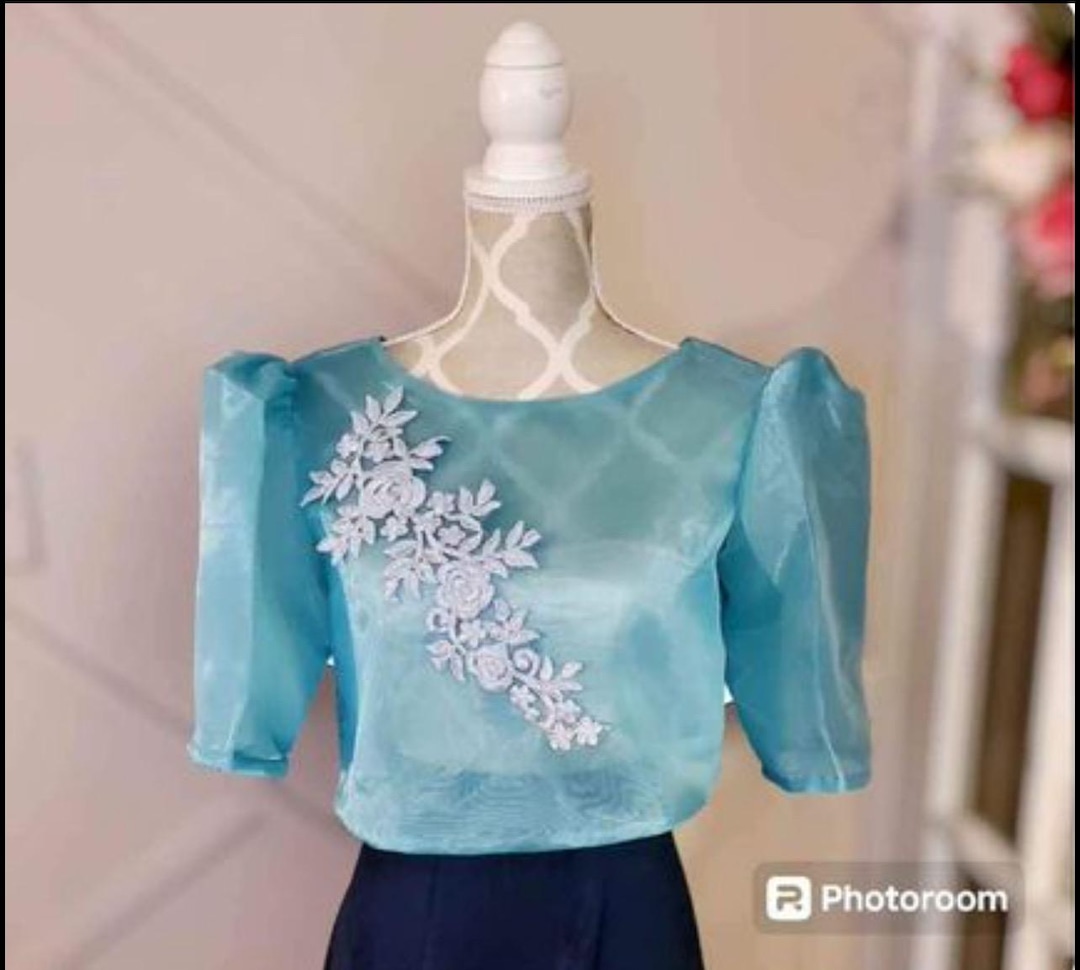 Aqua Blue Filipiniana Crop Top Bolero Medium Size (8 US) - Etsy