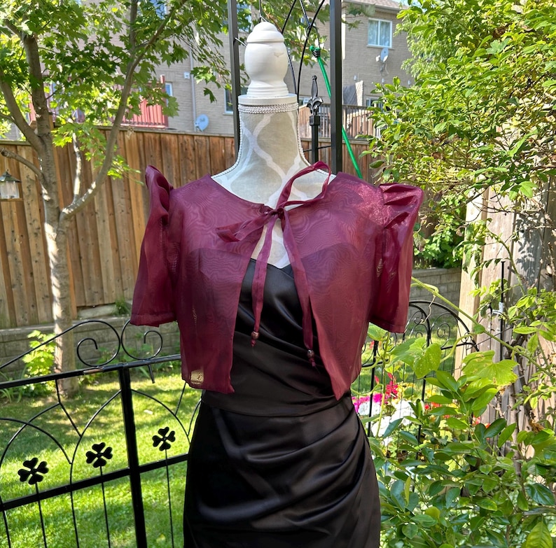 Burgandy Filipiniana Crop Top Bolero Modern for Wedding or Formal ...