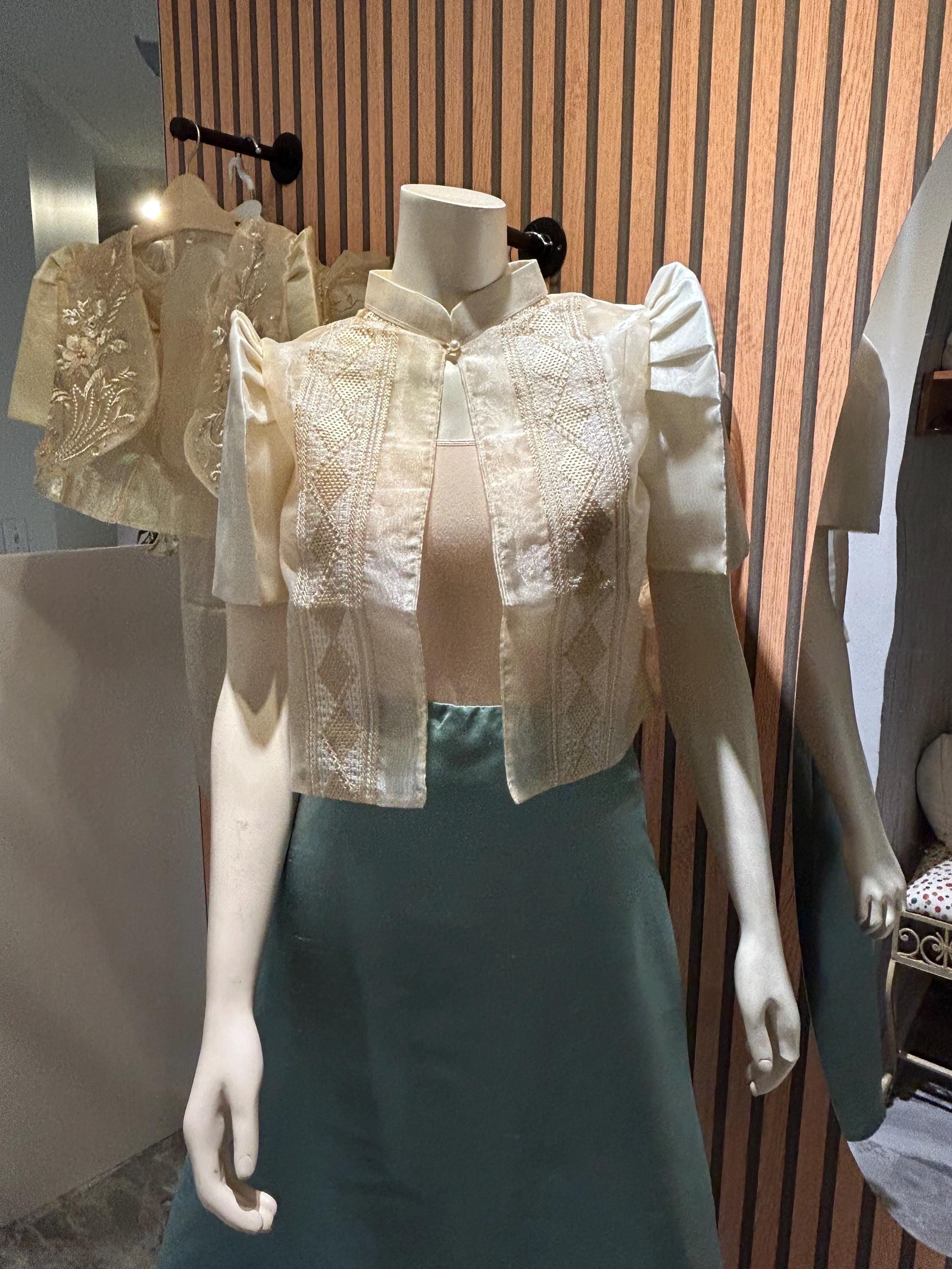 Beige Filipiniana Bolero With Gold Embroidery Accent - Etsy UK