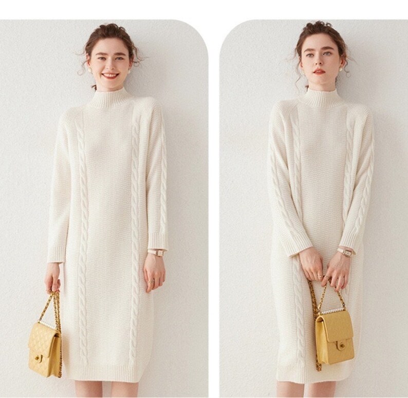 100% Cashmere. Cashmere Dress for Winter. Cashmere Collared - Etsy
