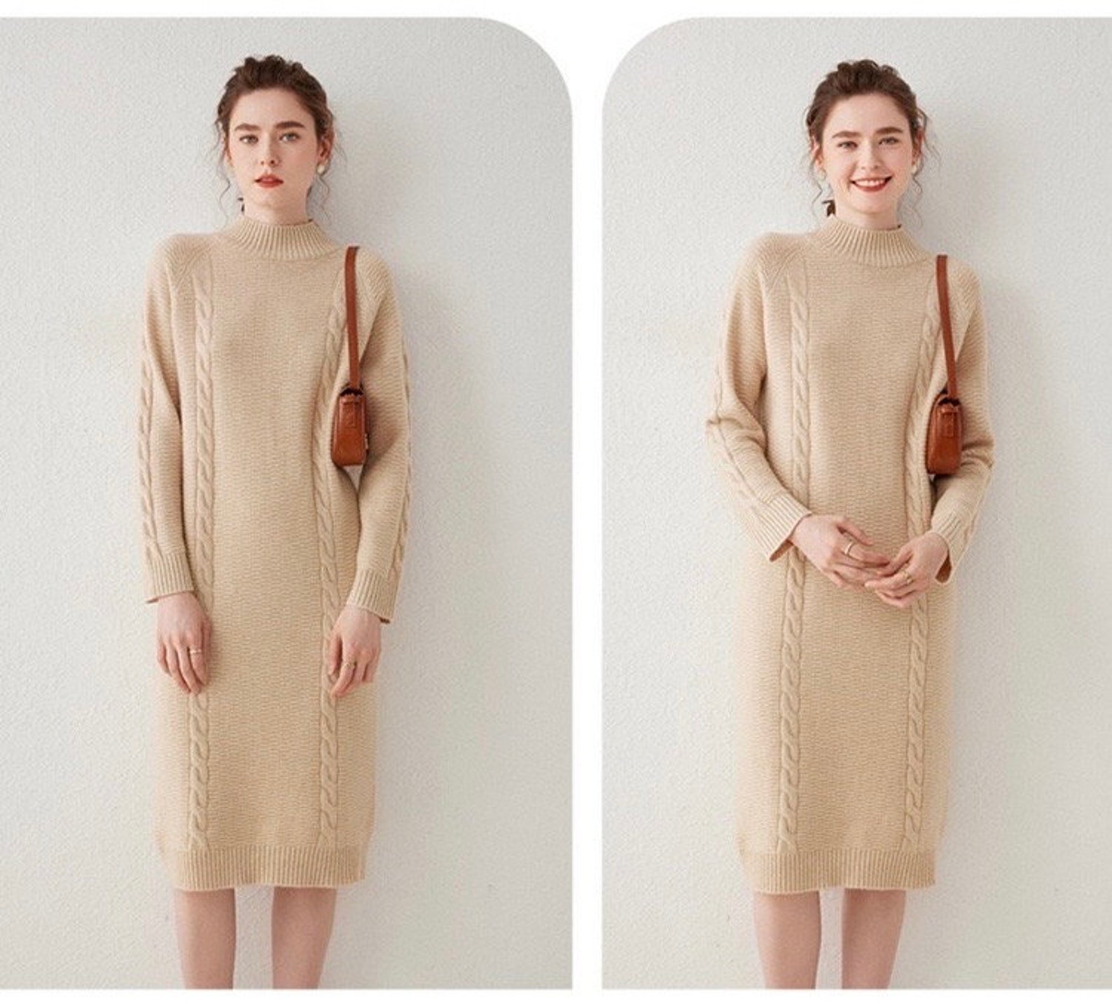 100% Cashmere. Cashmere Dress for Winter. Cashmere Collared - Etsy