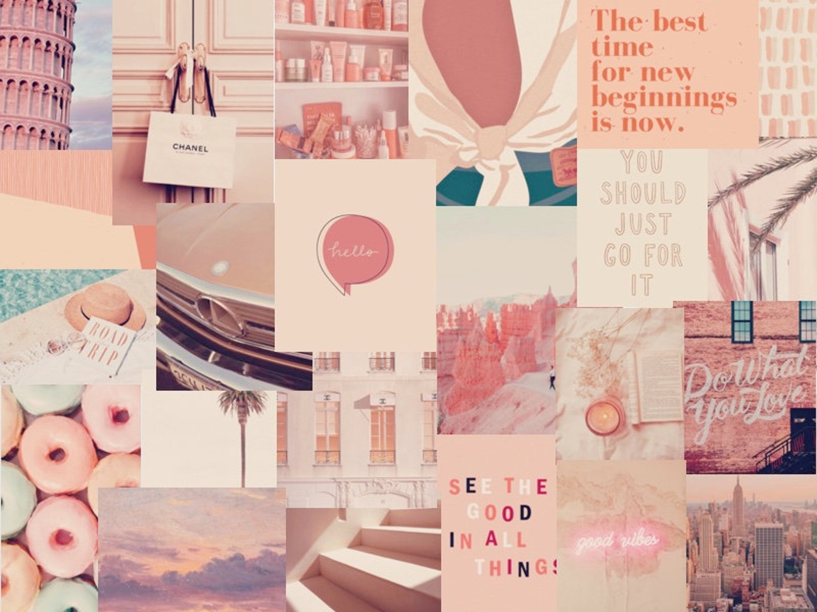 Creamy Pink Mood Board - 24pc Download - Etsy