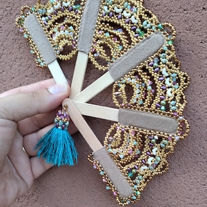 Bead Weaving Fan Tutorial, Instant Download, Miniduo, Mini Gemduo, Mini ...