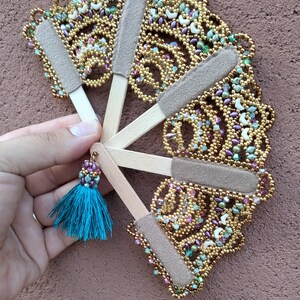 Bead Weaving Fan Tutorial, Instant Download, Miniduo, Mini Gemduo, Mini ...