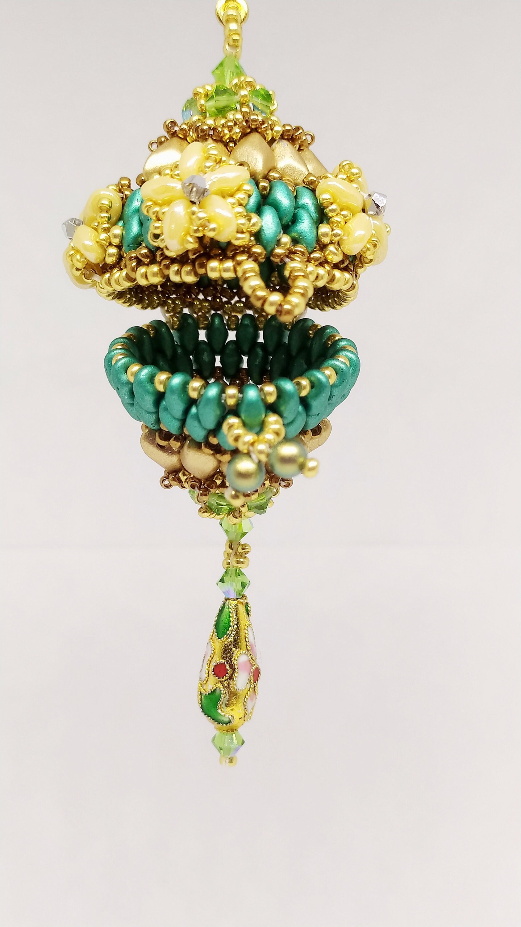 Beaded Bead Pendant Open and Close, Beadweaving, Superduo, Gemduo ...