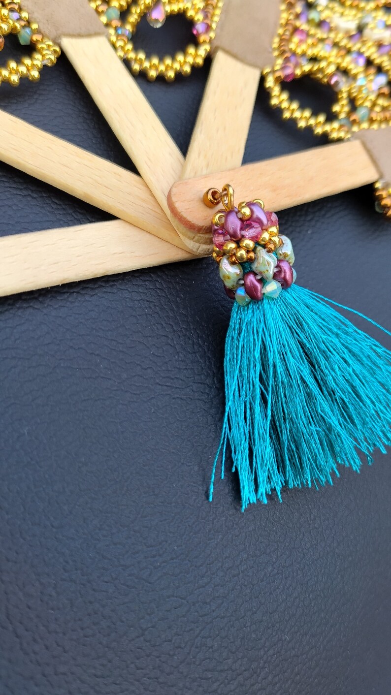 Bead Weaving Fan Tutorial, Instant Download, Miniduo, Mini Gemduo, Mini ...