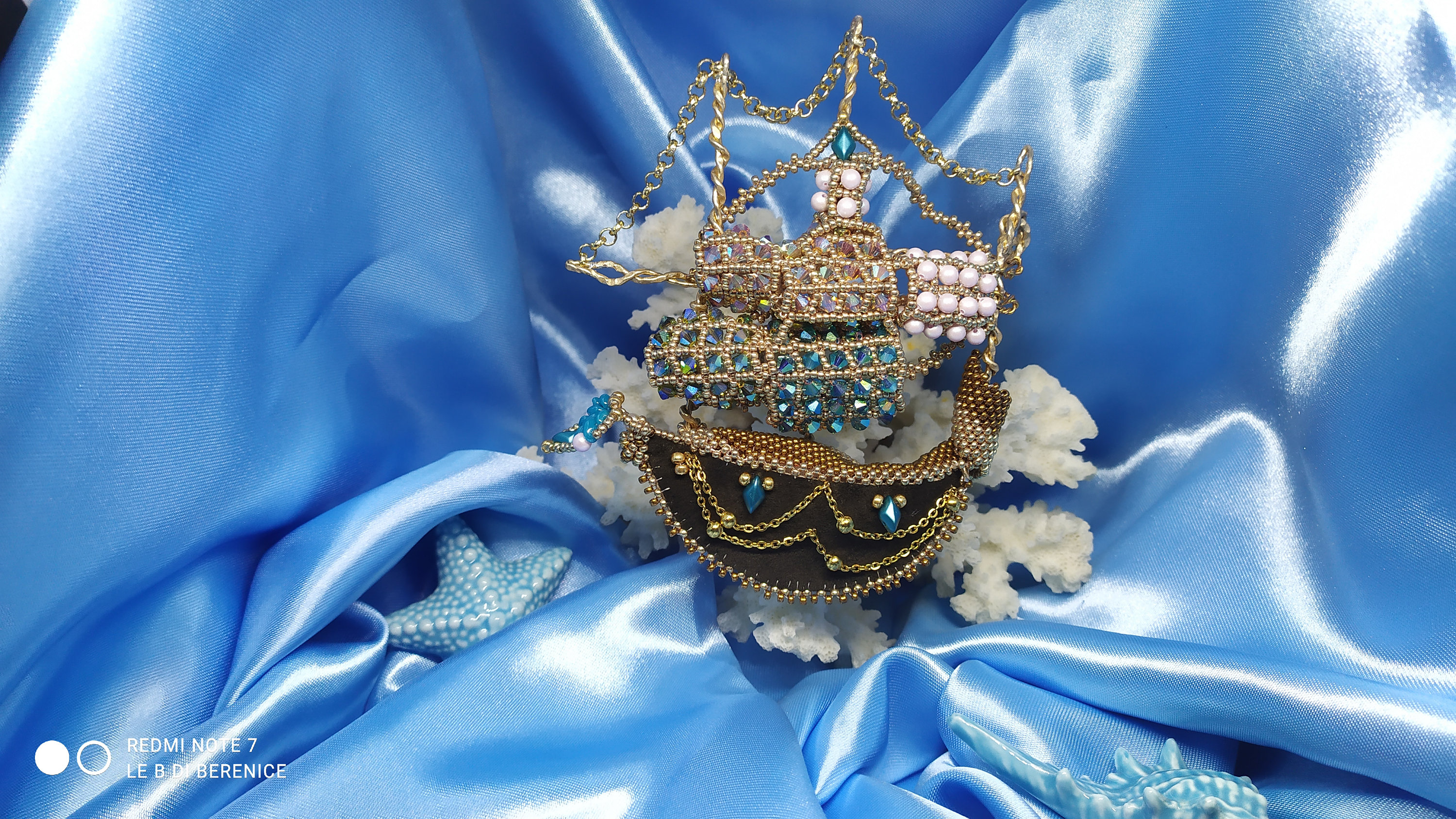 The Sailing Ship Brooch, Beaded Weaving, With 4mm Bicone, 4mm Pearls ...