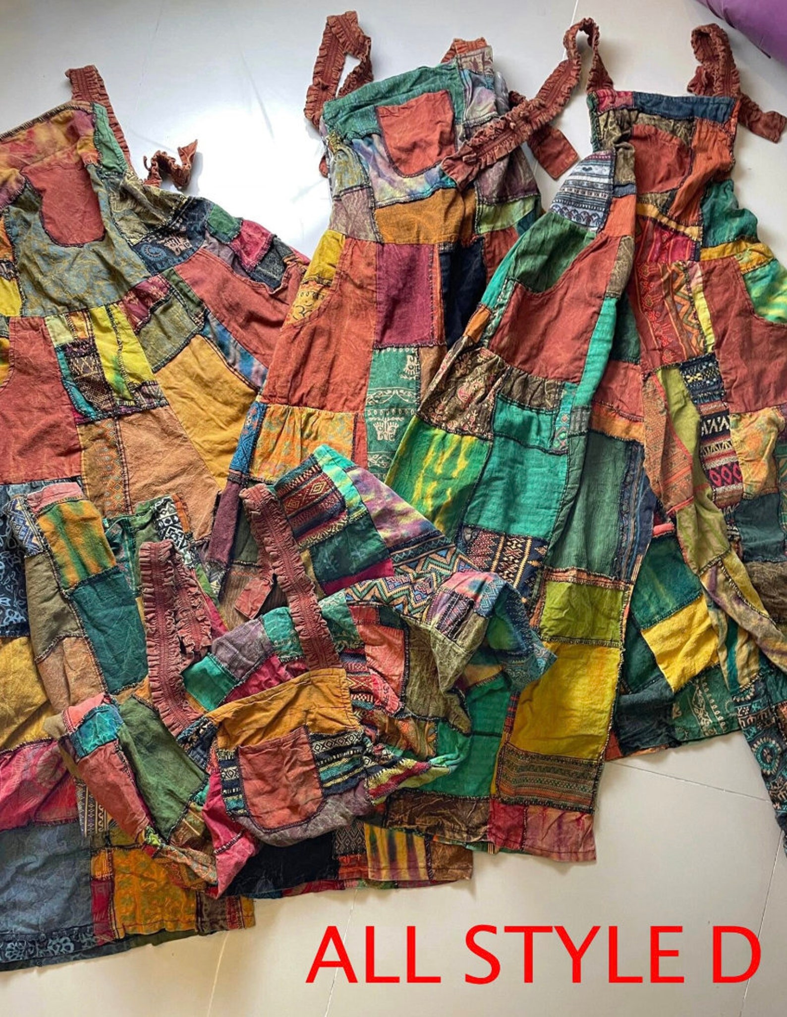 Bohemian Indian Patchwork Overalls for Women Handmade Ethnic Style ...