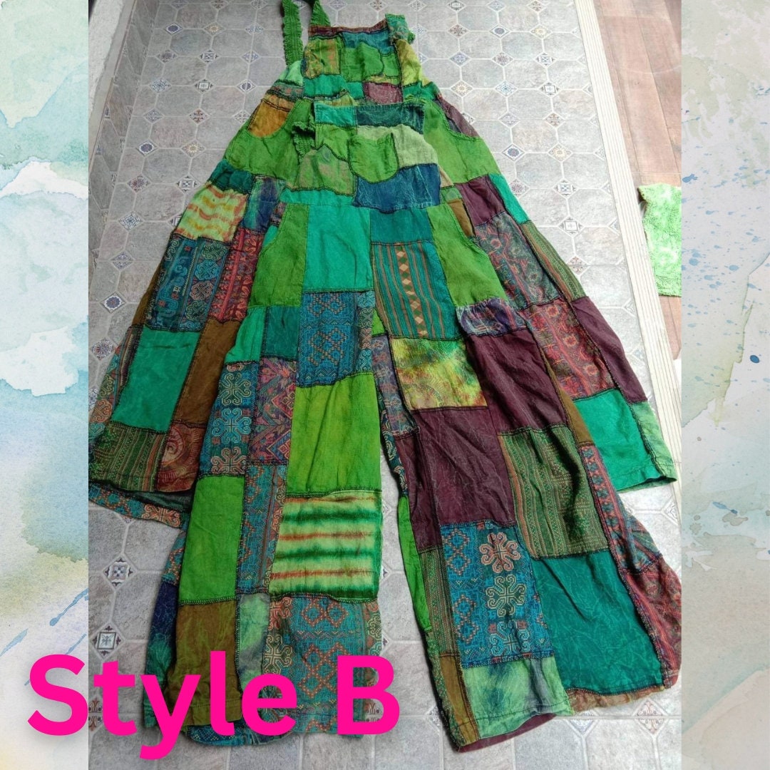 Bohemian Indian Patchwork Overalls for Women Handmade Ethnic Style ...