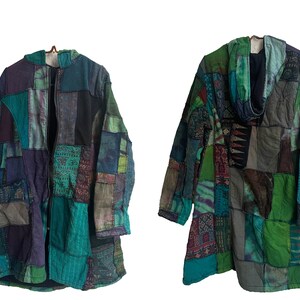 Handmade Bohemian Patchwork Long Jacket With Soft Fleece Lining. With ...