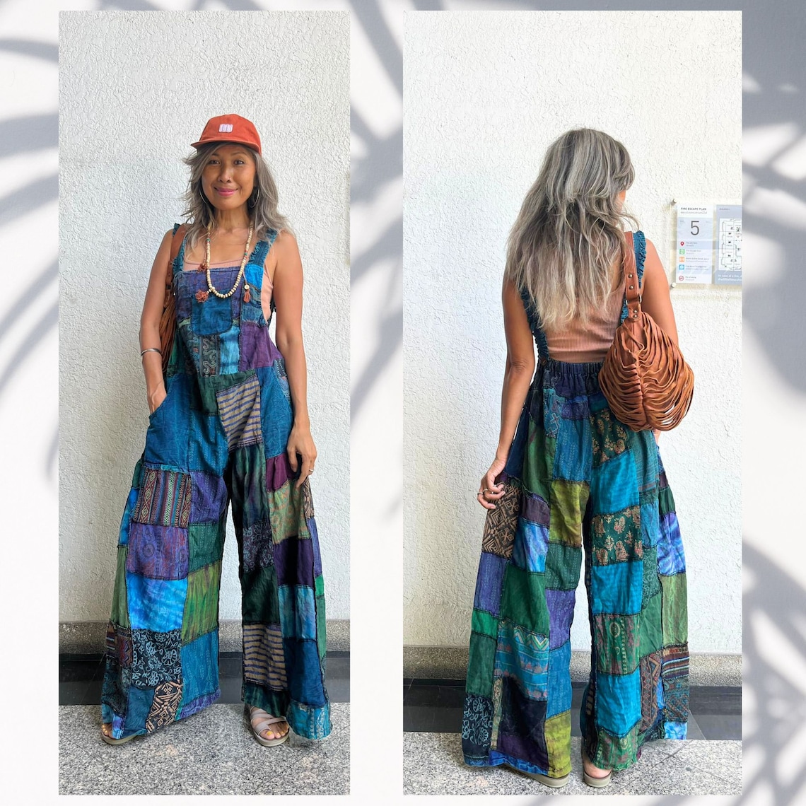 Bohemian Indian Patchwork Overalls for Women Handmade Ethnic Style ...